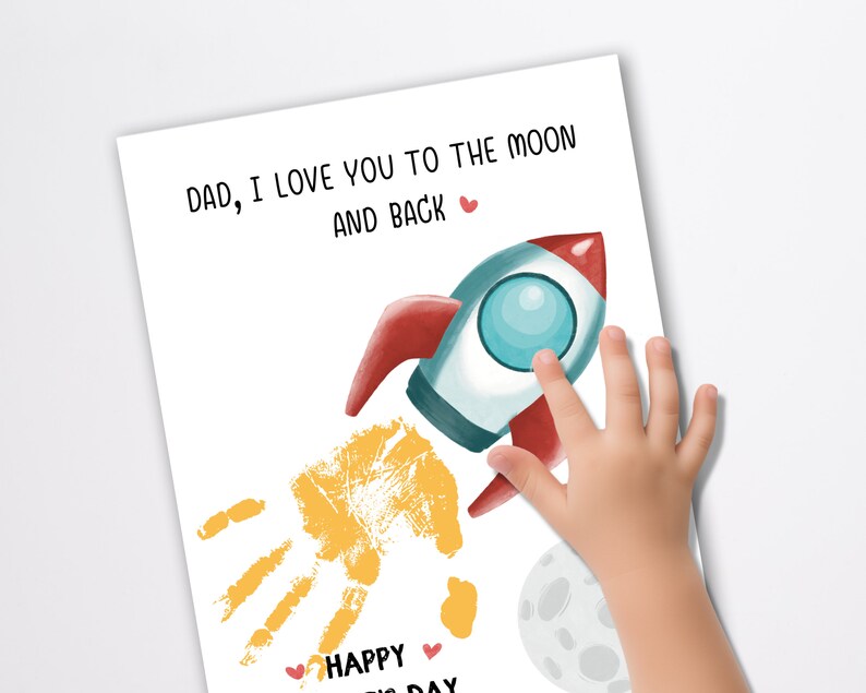 Fathers Day Handprint Craft, Moon and Back, Fathers Day Gift, Fathers ...