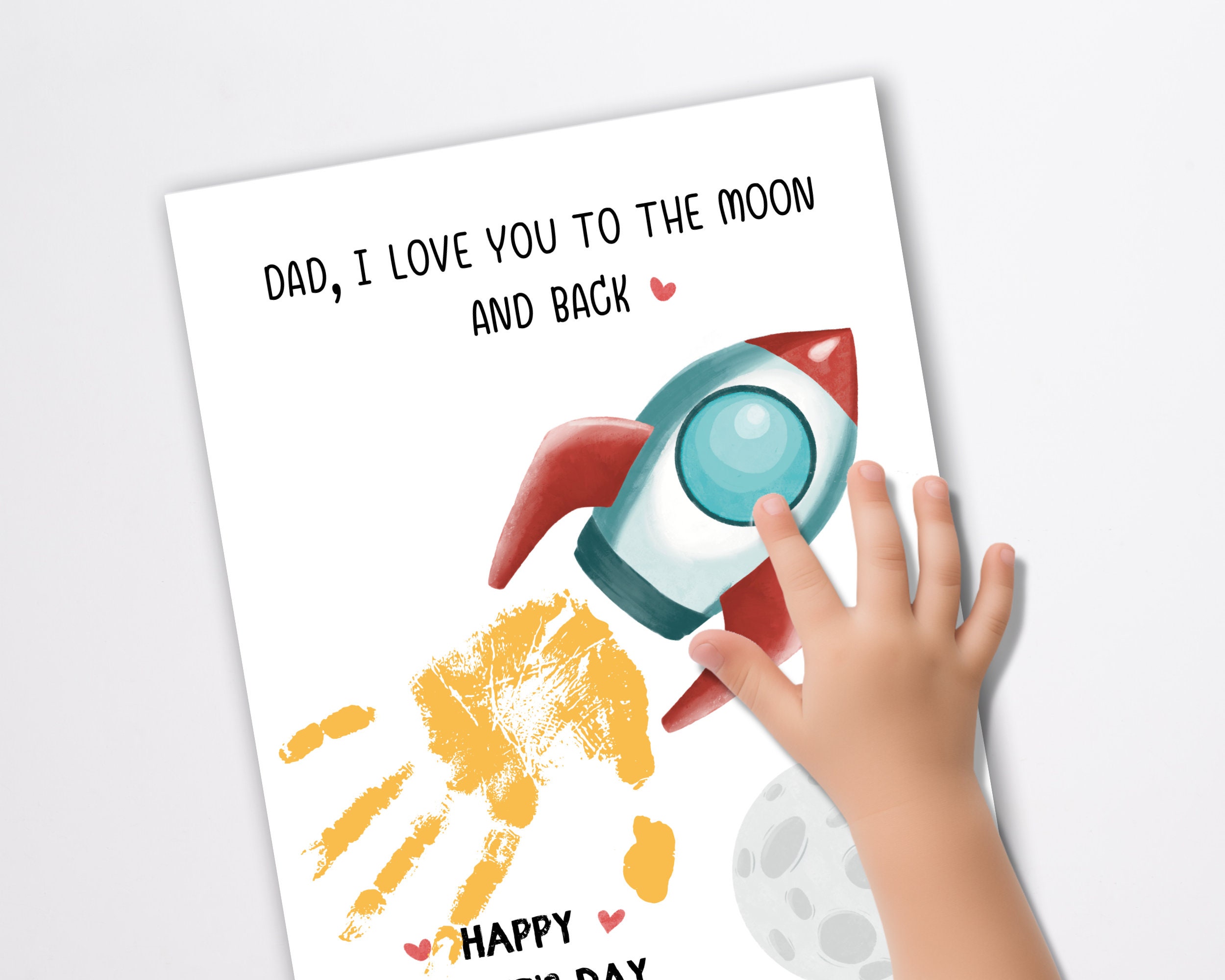Fathers Day Handprint Craft, Moon and Back, Fathers Day Gift, Fathers ...