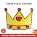 Paper Heart Princess Crown, Printable Activity, Kids Crafts, Valentine ...