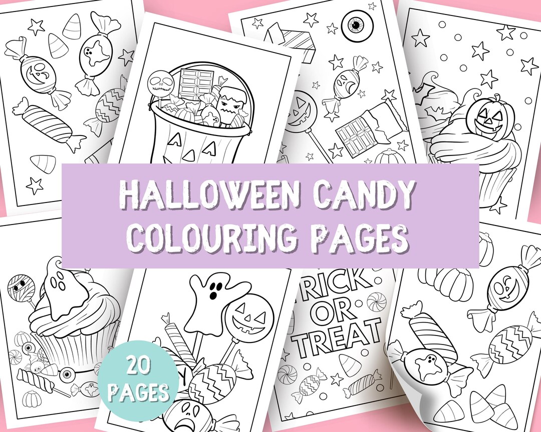 Halloween Candy Coloring Page, Printable Coloring Sheets, Trick or ...