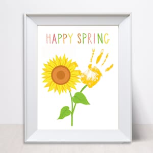 Spring Handprint Craft, Sunflower Handprint Art, Happy Spring ...