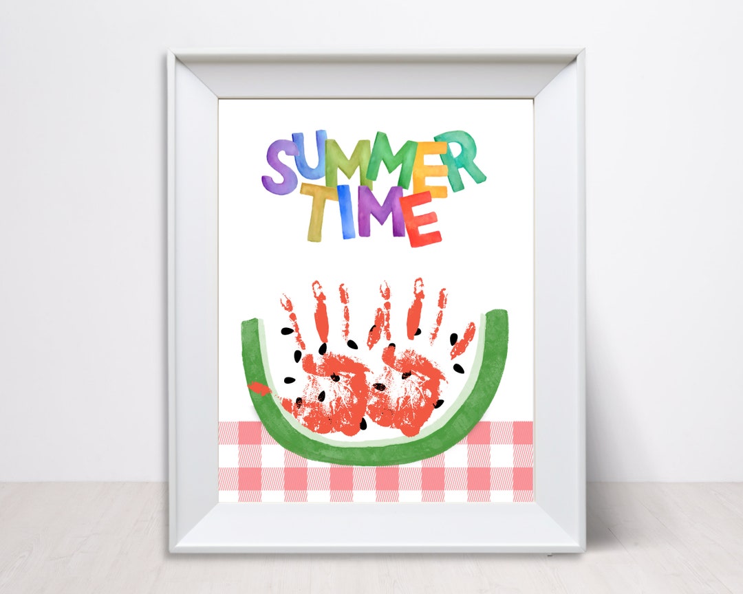 Summer Handprint Art, Watermelon Handprint, Summer Camp Art, Day Care ...
