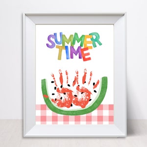 Summer Handprint Art, Watermelon Handprint, Summer Camp Art, Day Care ...