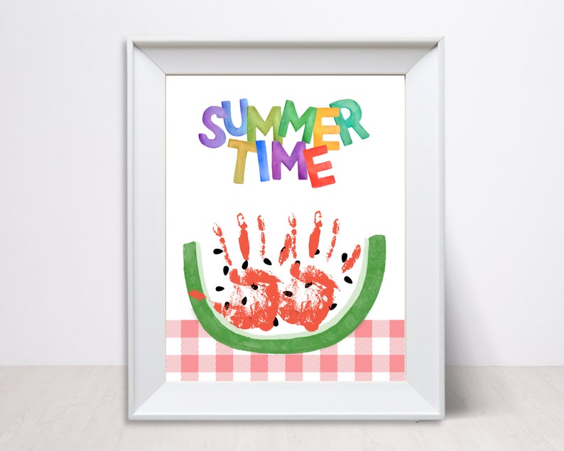Summer Handprint Art, Watermelon Handprint, Summer Camp Art, Day Care ...