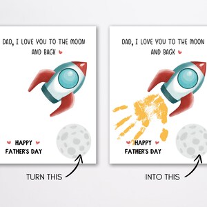 Fathers Day Handprint Craft, Moon and Back, Fathers Day Gift, Fathers ...