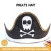 Pirate Hat Paper Crown, Printable Template, Pirate Captain Party ...