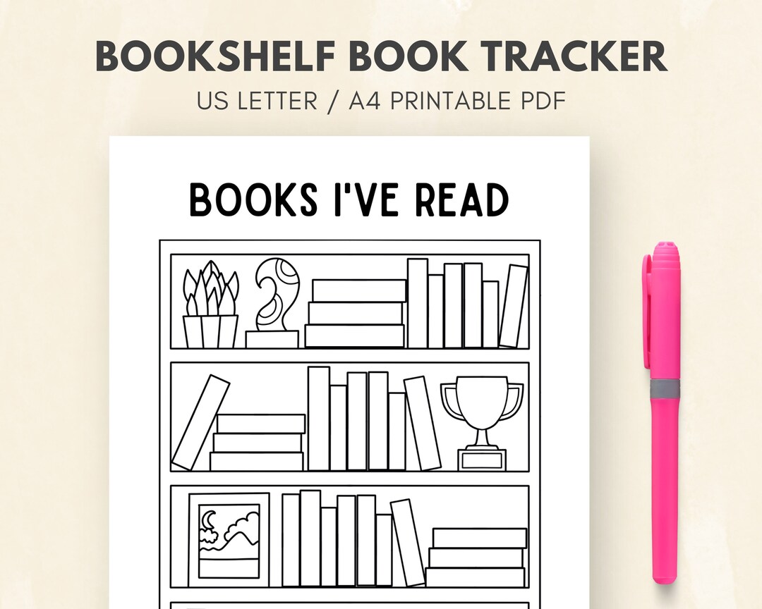 Book Tracker Printable, Bookshelf Printable Template, Books I've Read ...