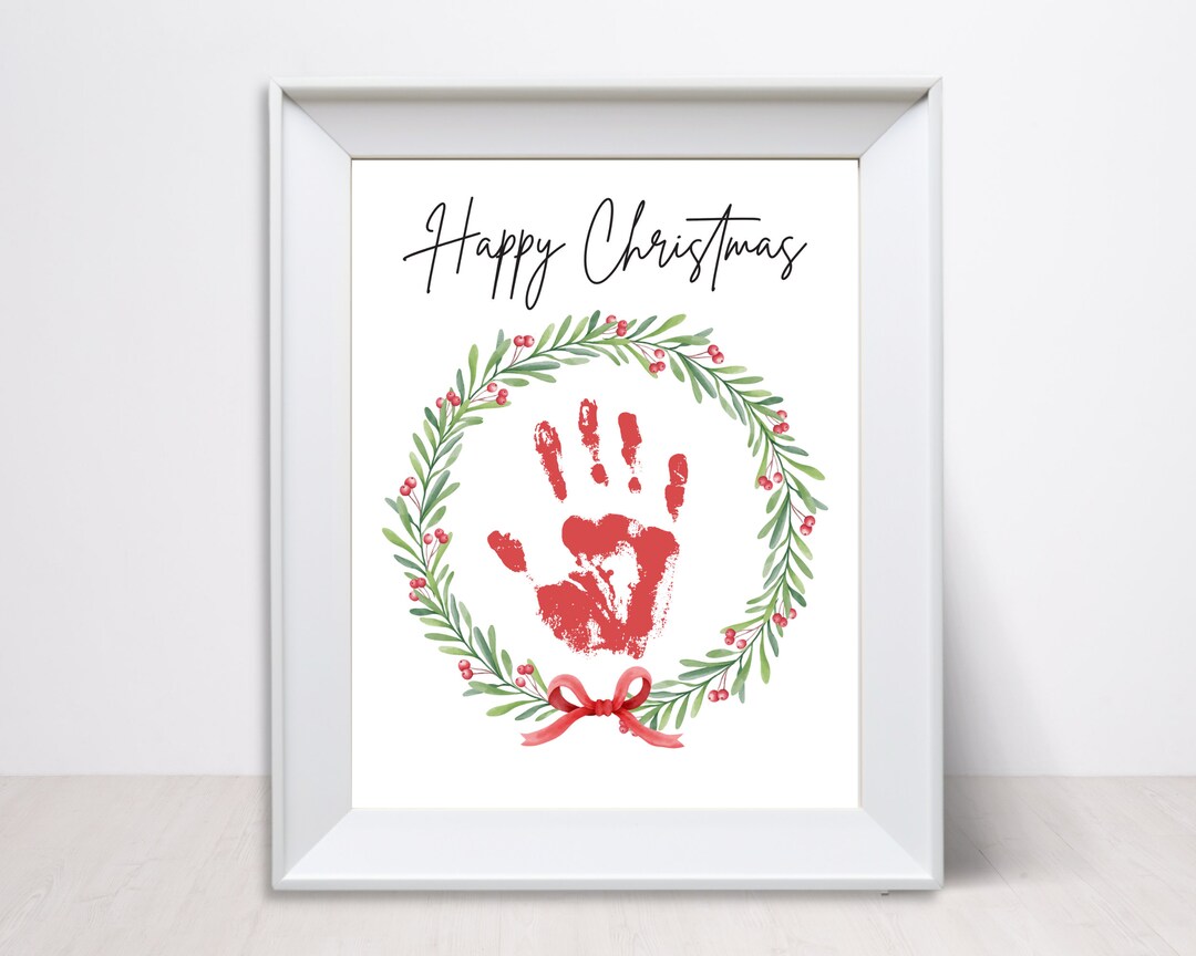 Christmas Handprint Craft, Christmas Wreath Handprint, Handprint Art ...