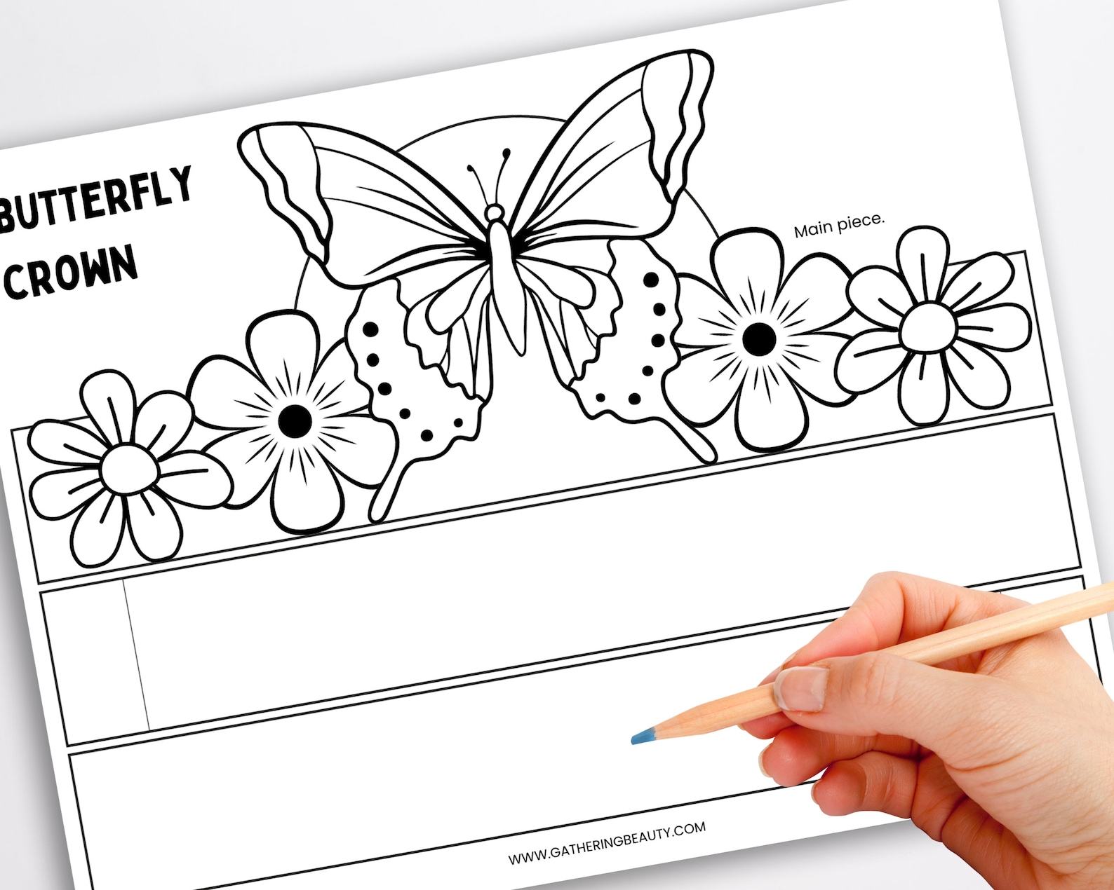 Butterfly Crown Craft, Princess Party Bag Filler, Paper Hat Coloring ...