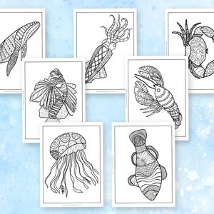Ocean Animal Coloring Pages, Zentangle Coloring Pages, Sea Creature ...