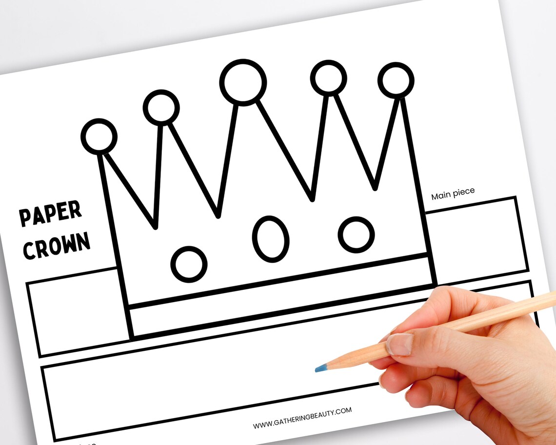 Paper Crown Craft, Princess Party Bag Filler, King Queen Hat, Coloring ...