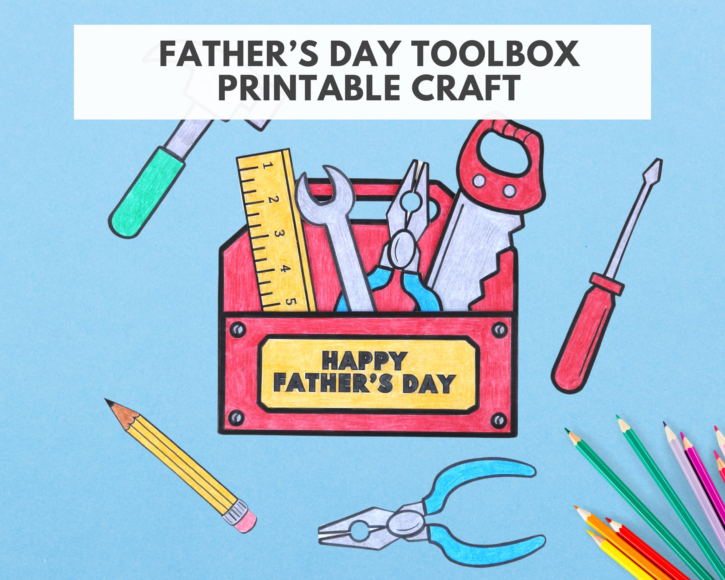 Fathers Day Toolbox Craft for Kids, Father's Day Gift, Fathers Day ...
