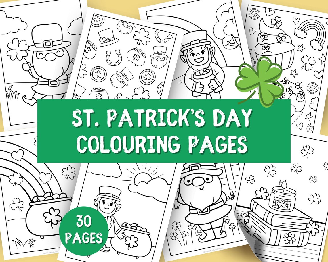 St Patrick's Day Coloring Pages, Printable Coloring Sheets, St Paddy's ...