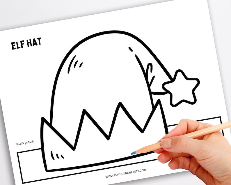 Elf Paper Crown, Printable Christmas Hat, Winter Holiday Party ...