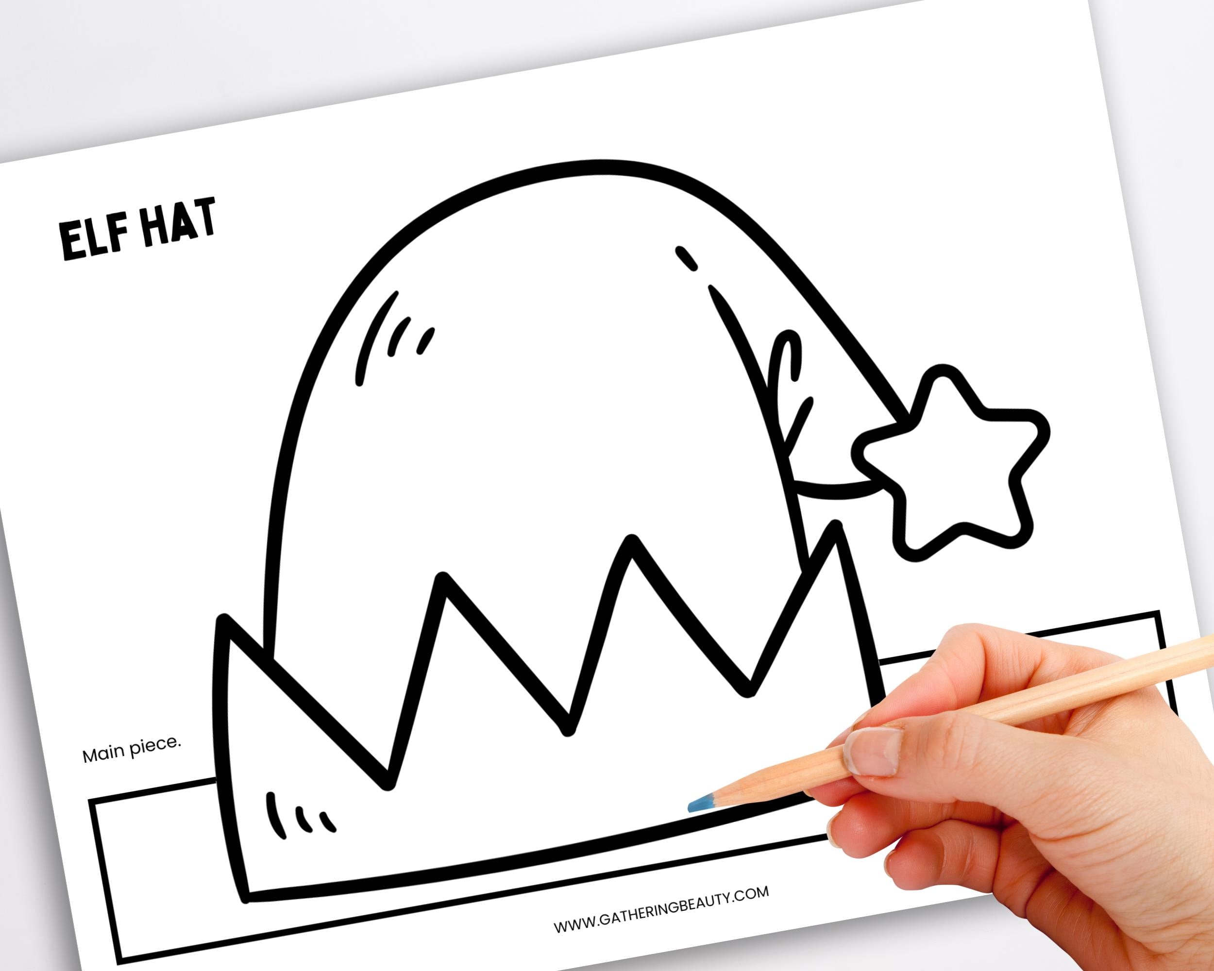 Elf Paper Crown, Printable Christmas Hat, Winter Holiday Party ...