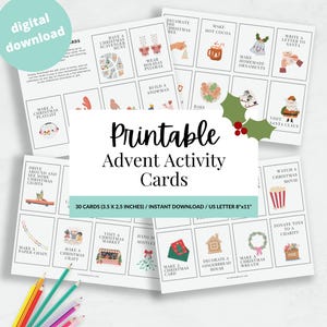 Advent Activity Cards, Printable Advent Calendar, Christmas Countdown ...