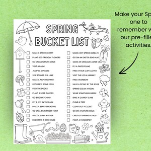 Spring Bucket List, Printable Spring Activities, Coloring Page ...