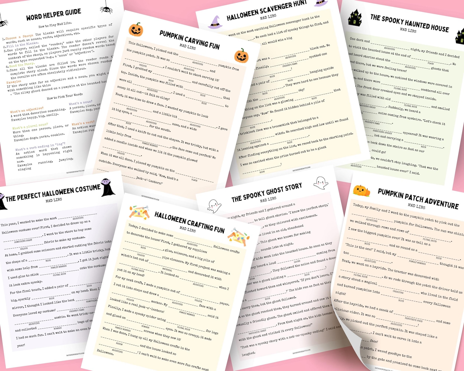 Halloween Mad Libs, Printable Game, Spooky Story, Mad Lib PDF, Fill-in ...