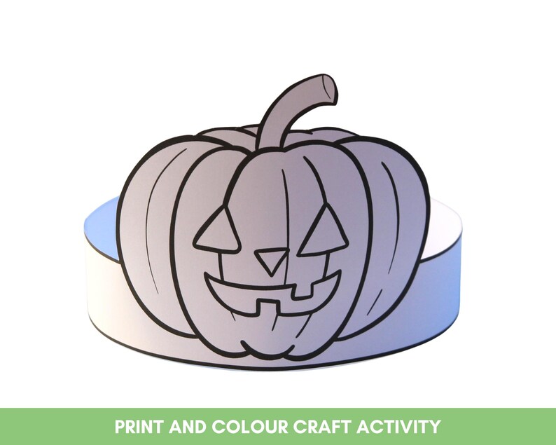 Jack-o'-lantern Headband, Halloween Pumpkin, Printable Paper Crown ...