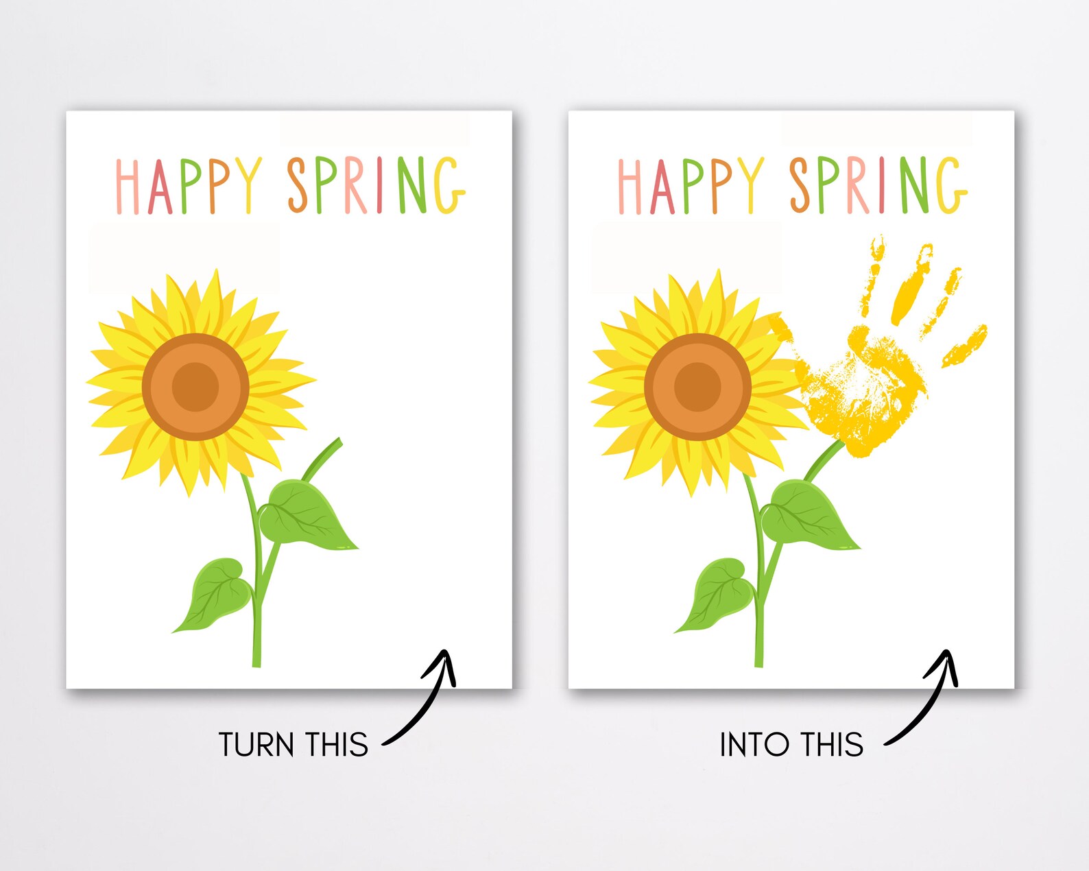Spring Handprint Craft, Sunflower Handprint Art, Happy Spring ...
