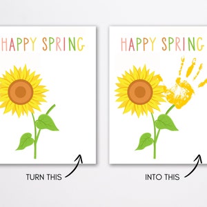 Spring Handprint Craft, Sunflower Handprint Art, Happy Spring ...