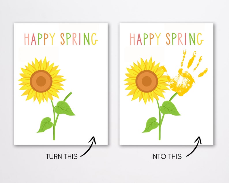 Spring Handprint Craft, Sunflower Handprint Art, Happy Spring ...