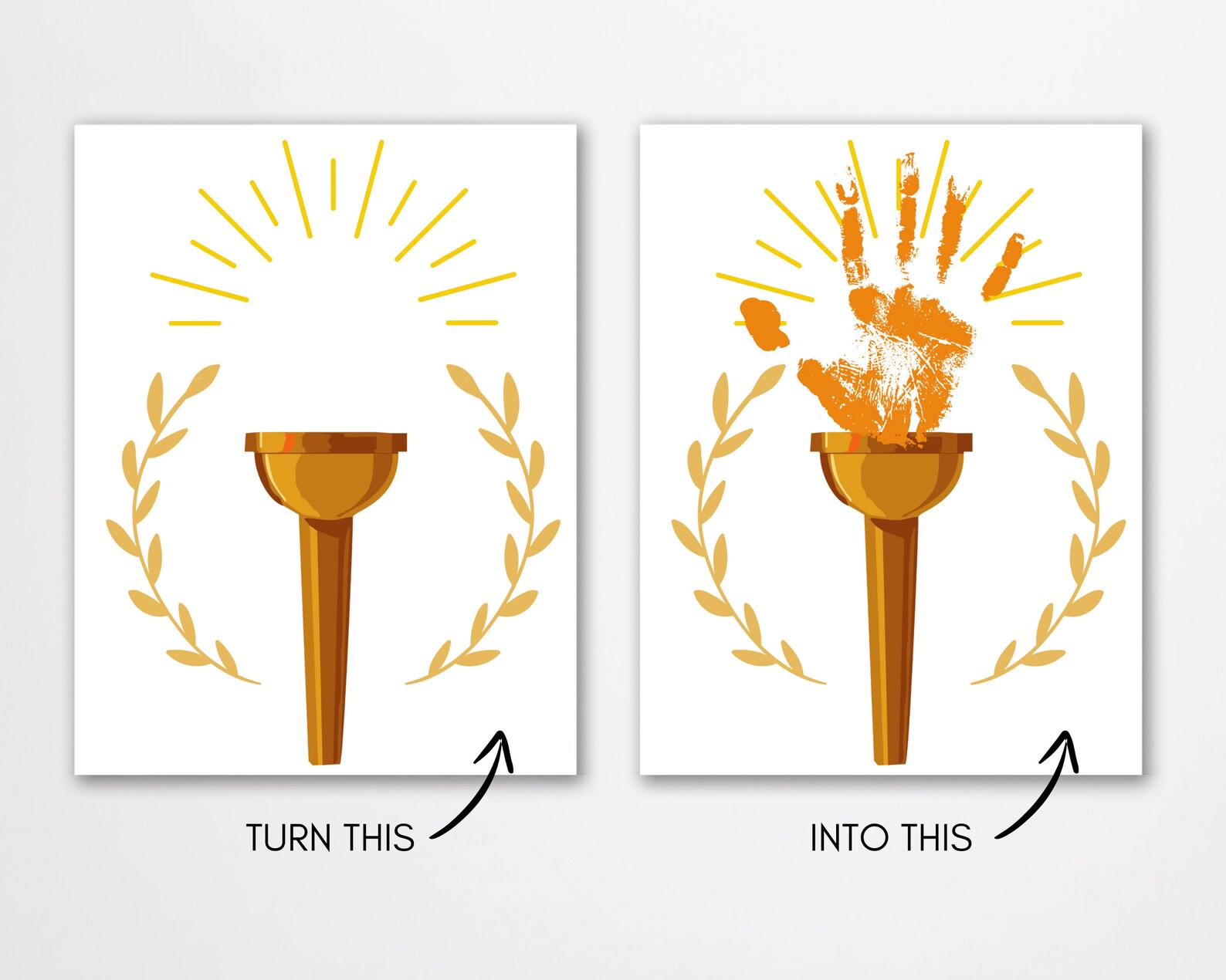 Summer Sports Games Torch Handprint Craft, Printable Handprint Art ...