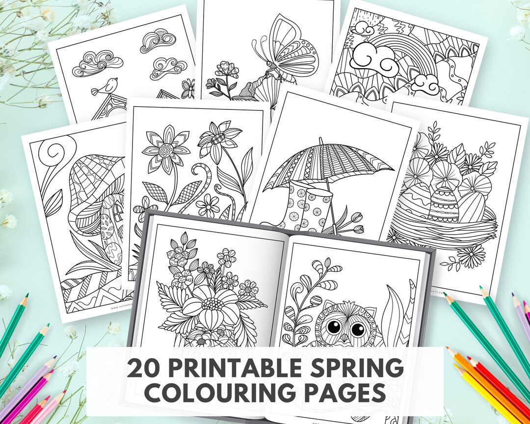 Spring Coloring Pages, Adult Coloring Sheets, Coloring Page Craft ...