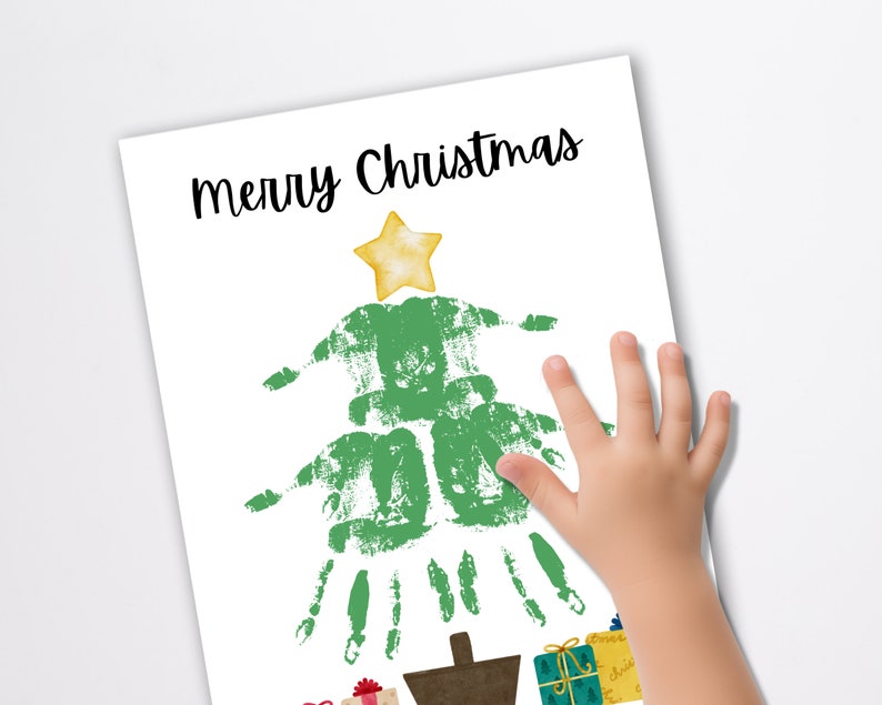 Christmas Handprint Craft, Christmas Tree Handprint Art, Christmas Tree ...