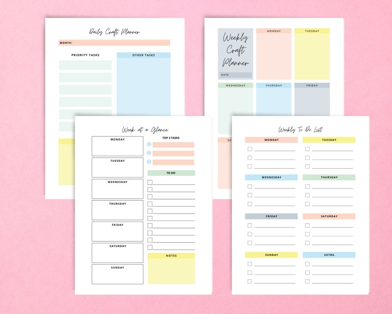 Craft Planner Bundle, Project Planner Pages, Printable Planner, Craft ...