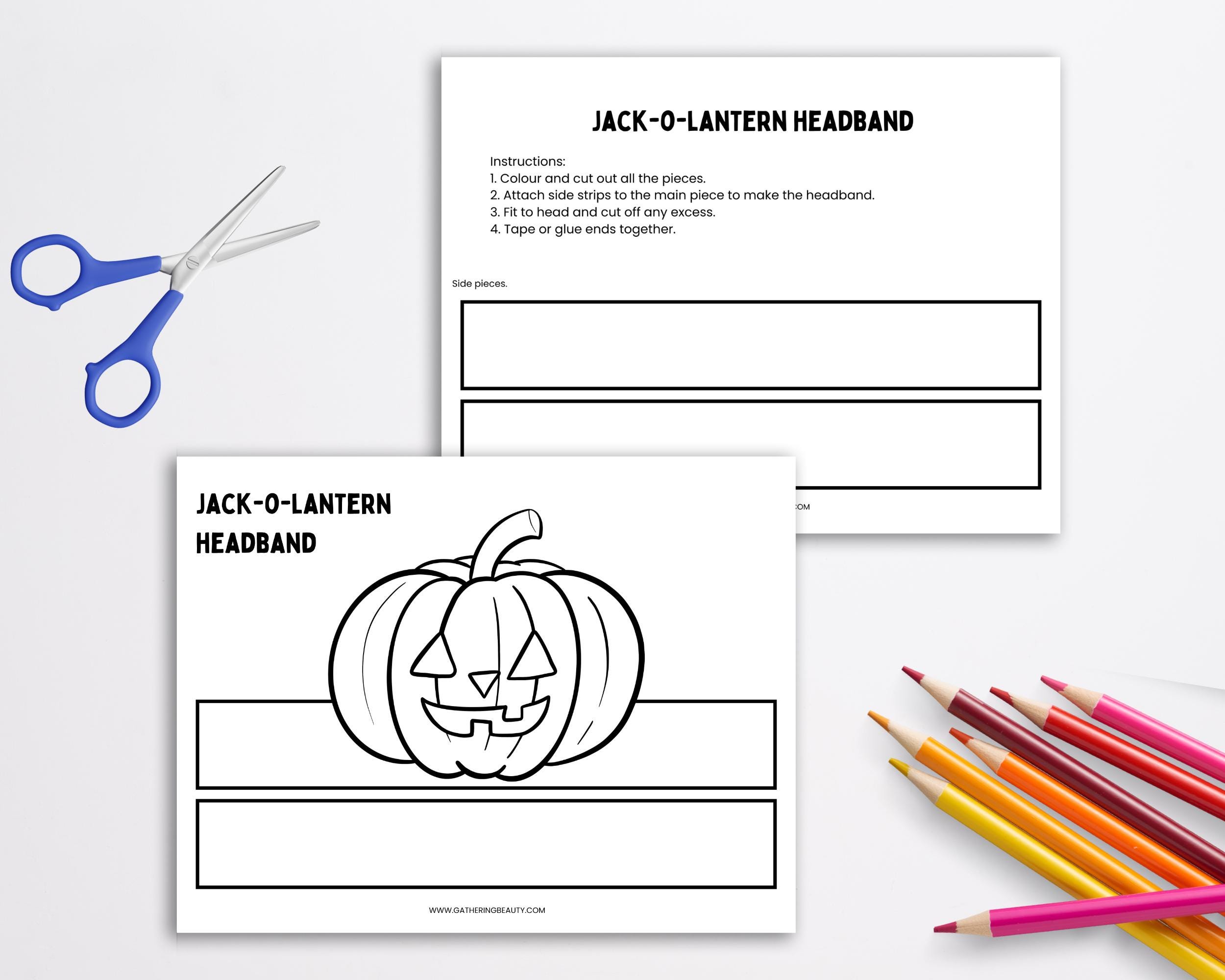 Jack-o'-lantern Headband, Halloween Pumpkin, Printable Paper Crown ...