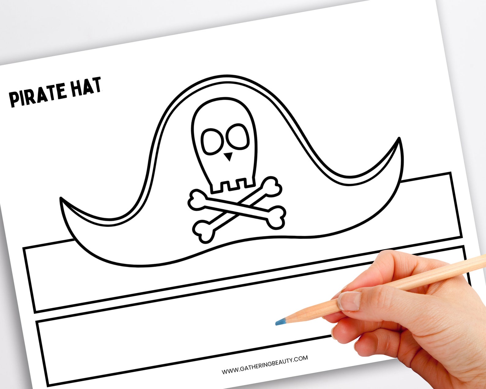 Pirate Hat Paper Crown, Printable Template, Pirate Captain Party ...