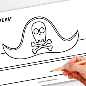 Pirate Hat Paper Crown, Printable Template, Pirate Captain Party ...