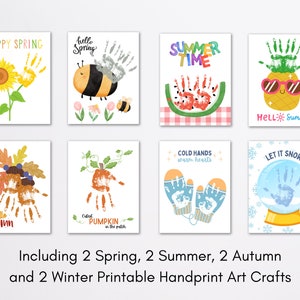 Four Season Handprint Art, Seasonal Handprint Craft, Keepsake ...
