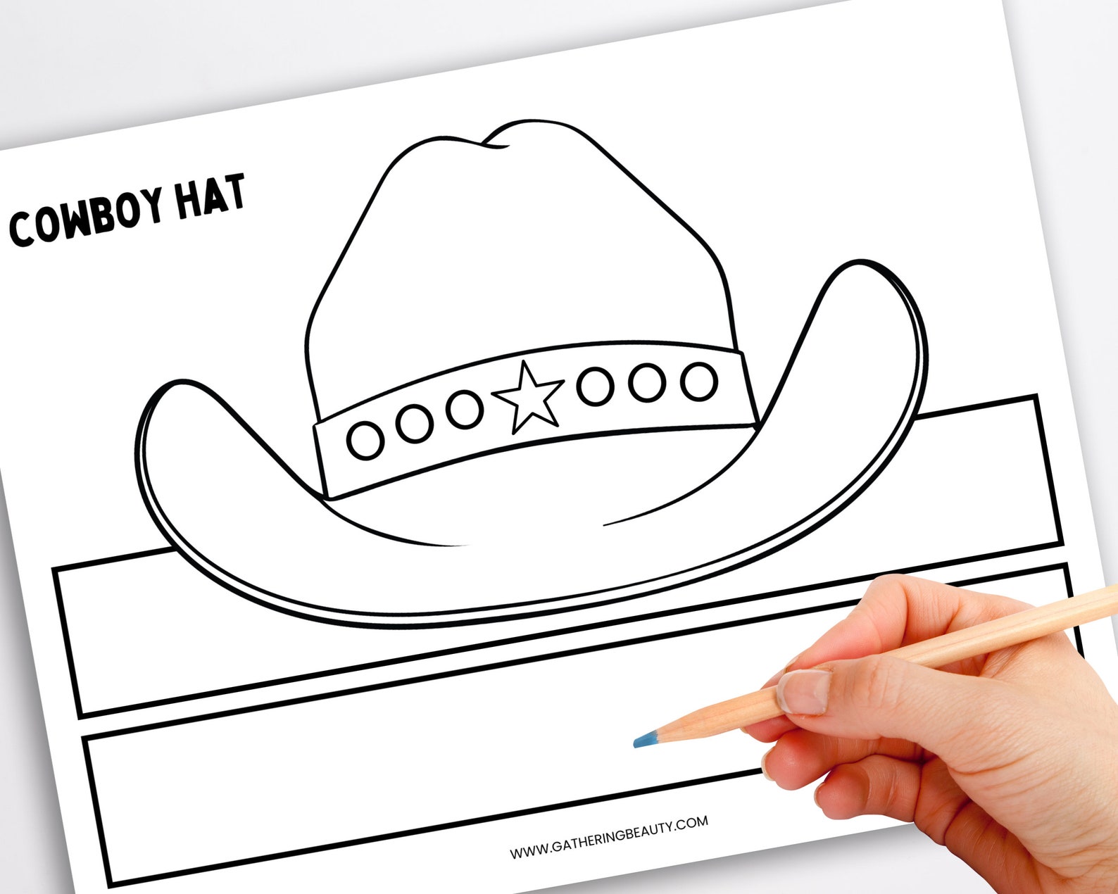 Cowboy Hat Paper Crown, Printable Kids Craft, Wild West Costume Party ...