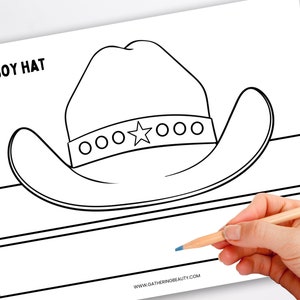 Cowboy Hat Paper Crown, Printable Kids Craft, Wild West Costume Party ...