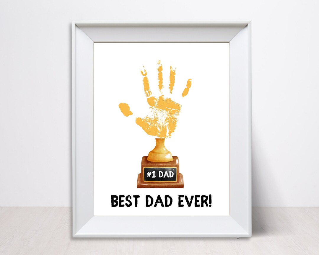 Fathers Day Handprint Craft, Trophy, Best Dad, Fathers Day Gift ...