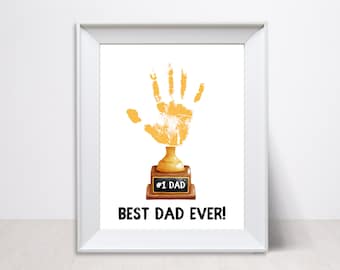 Fathers Day Handprint Craft, Worlds Best Dad, Fathers Day Gift, Fathers ...