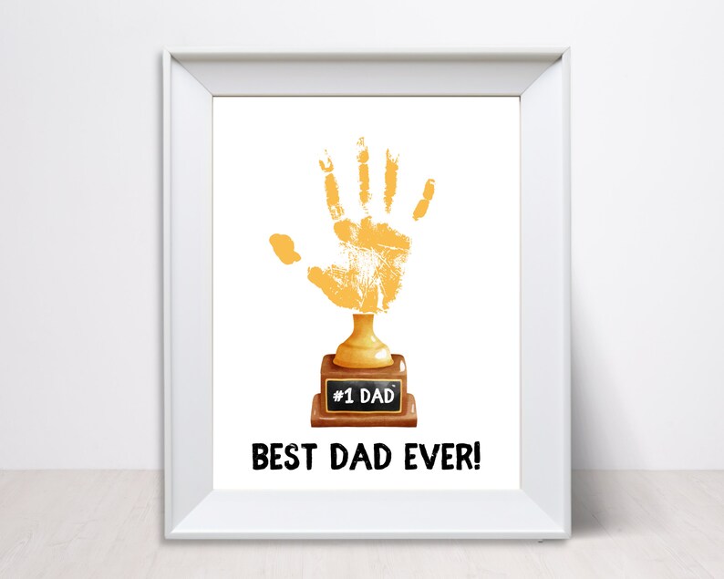 Fathers Day Handprint Craft, Trophy, Best Dad, Fathers Day Gift ...