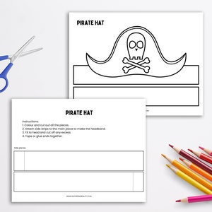 Pirate Hat Paper Crown, Printable Template, Pirate Captain Party ...