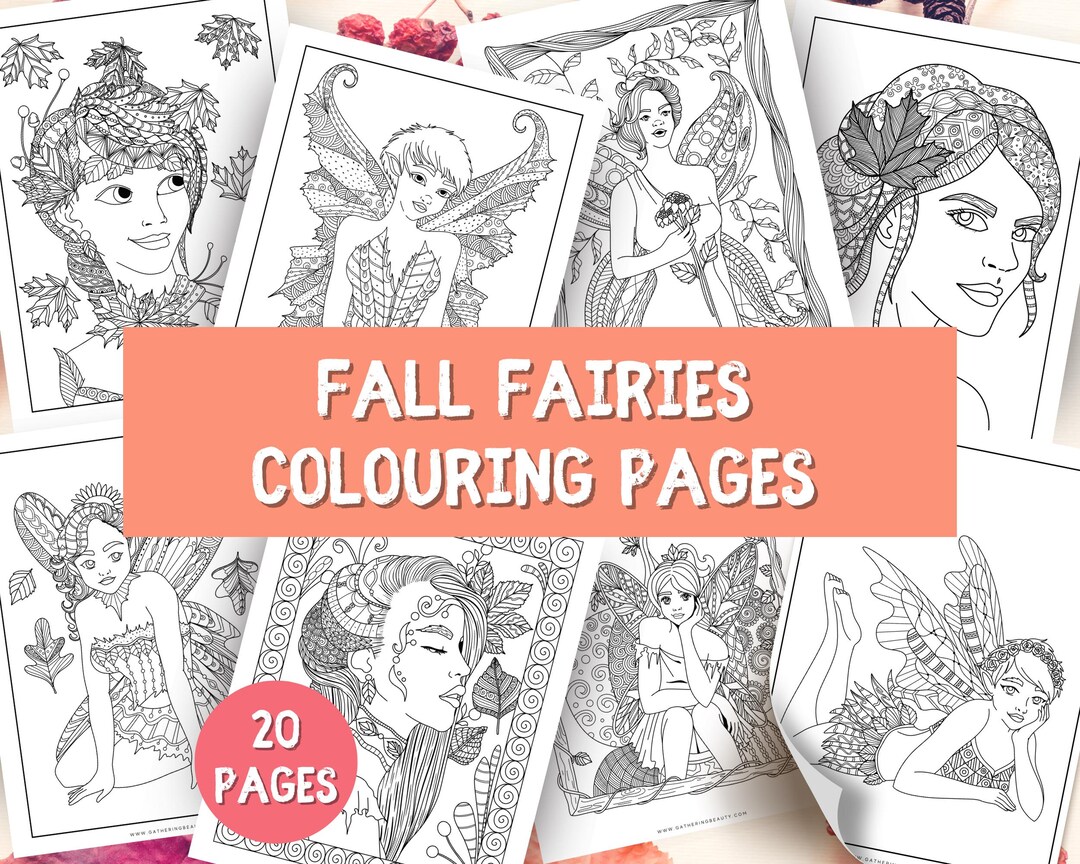 Fall Fairy Coloring Pages, Autumn Fairy Coloring Pages, Printable ...