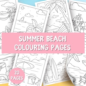 Summer Coloring Pages, Printable Cute Beach Coloring Book, Kids ...