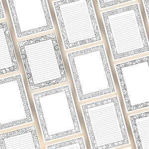 Colouring Journal Pages, Printable Lined Pages, Stationery Paper ...