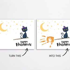 Halloween Handprint Craft, Black Cat Handprint, Handprint Art, Cat ...