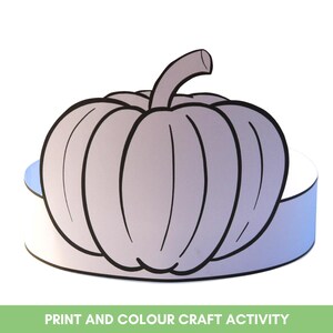 Pumpkin Headband, Halloween Paper Crown, Coloring Printable, Fall Kids ...