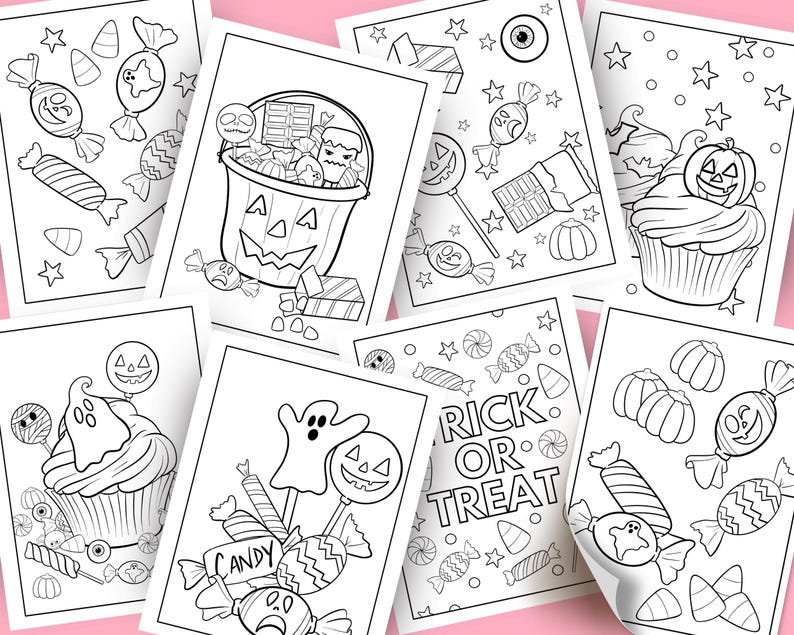 Halloween Candy Coloring Page, Printable Coloring Sheets, Trick or ...