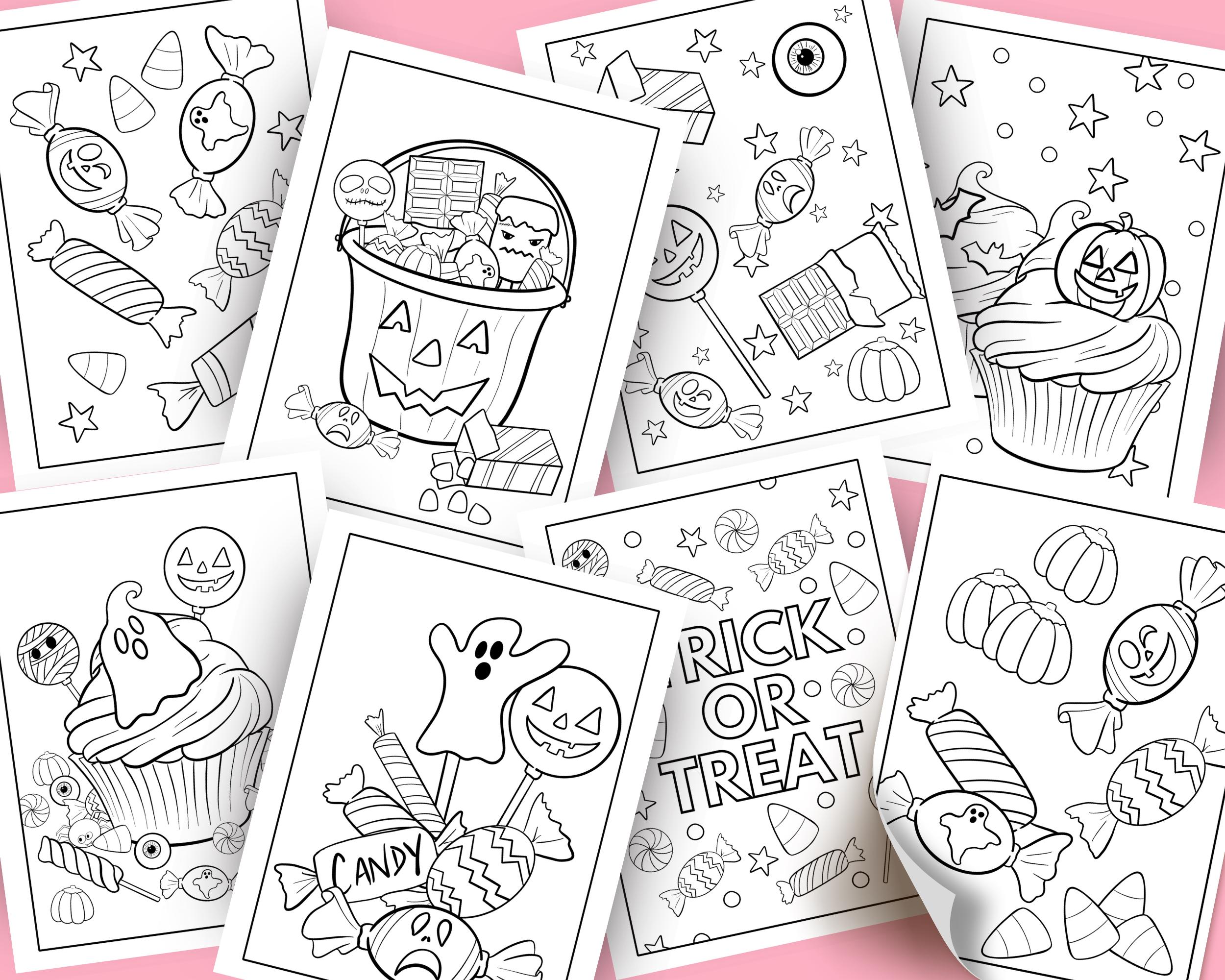 Halloween Candy Coloring Page, Printable Coloring Sheets, Trick or ...