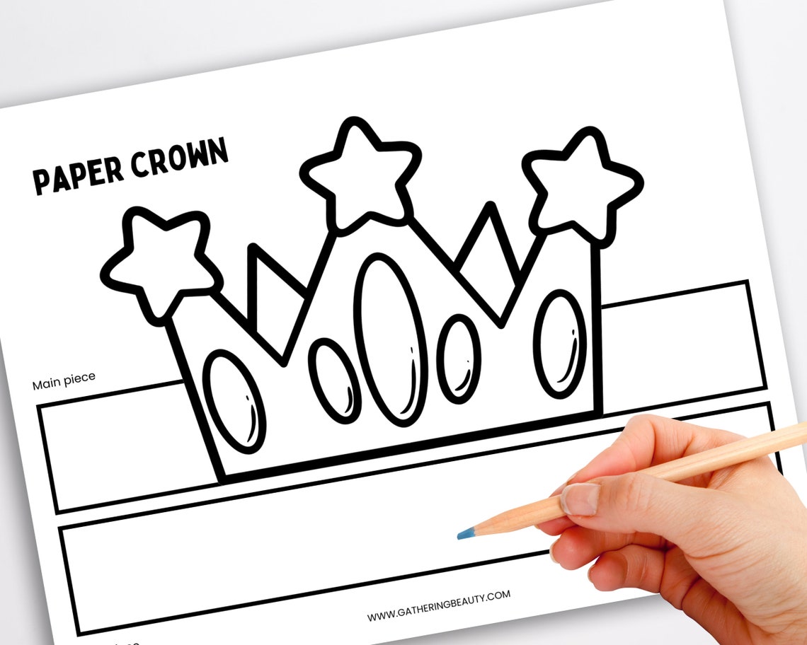 Paper Crown Craft, Princess Party Bag Filler, King Queen Hat Coloring ...