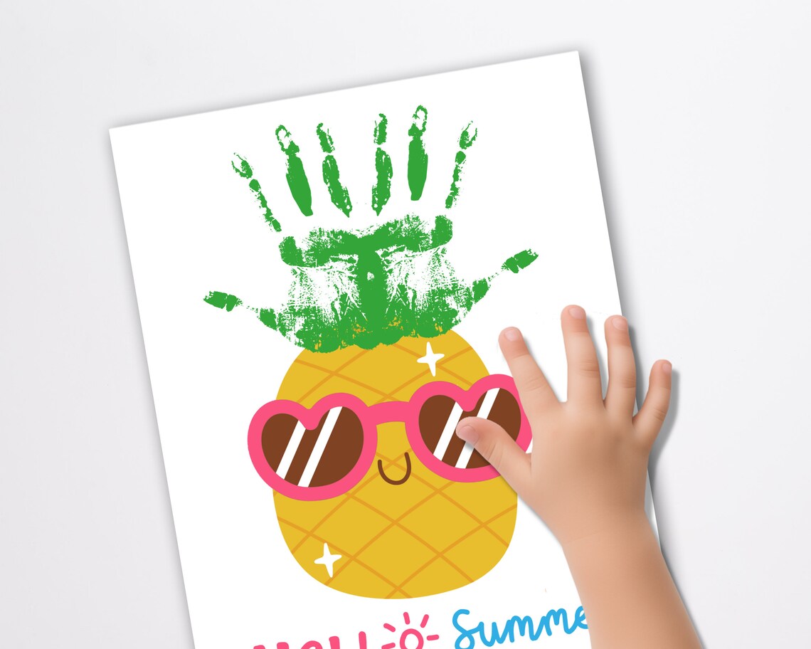 Summer Handprint Craft, Pineapple Handprint Art, Summer Craft for Kids ...