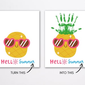 Summer Handprint Craft, Pineapple Handprint Art, Summer Craft for Kids ...